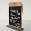 Custom Wooden Menu Holder for Restaurants, Table Menu With Engraved ...