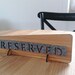 Wooden Reserved Sign With Place for Note, Logo-engraved Reserved Stand ...