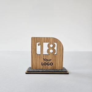 Number Sign With Logo, Wood Wedding Table Number, Rustic Table Numbers ...