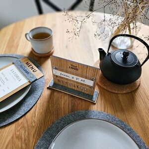 Wooden Reserved Sign With Place for Note, Logo-engraved Reserved Stand ...