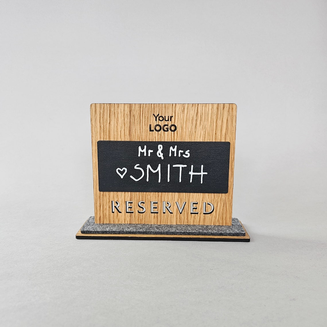 Wooden Chalkboard Tabletop Reserved Sign With Logo for Restaurants ...