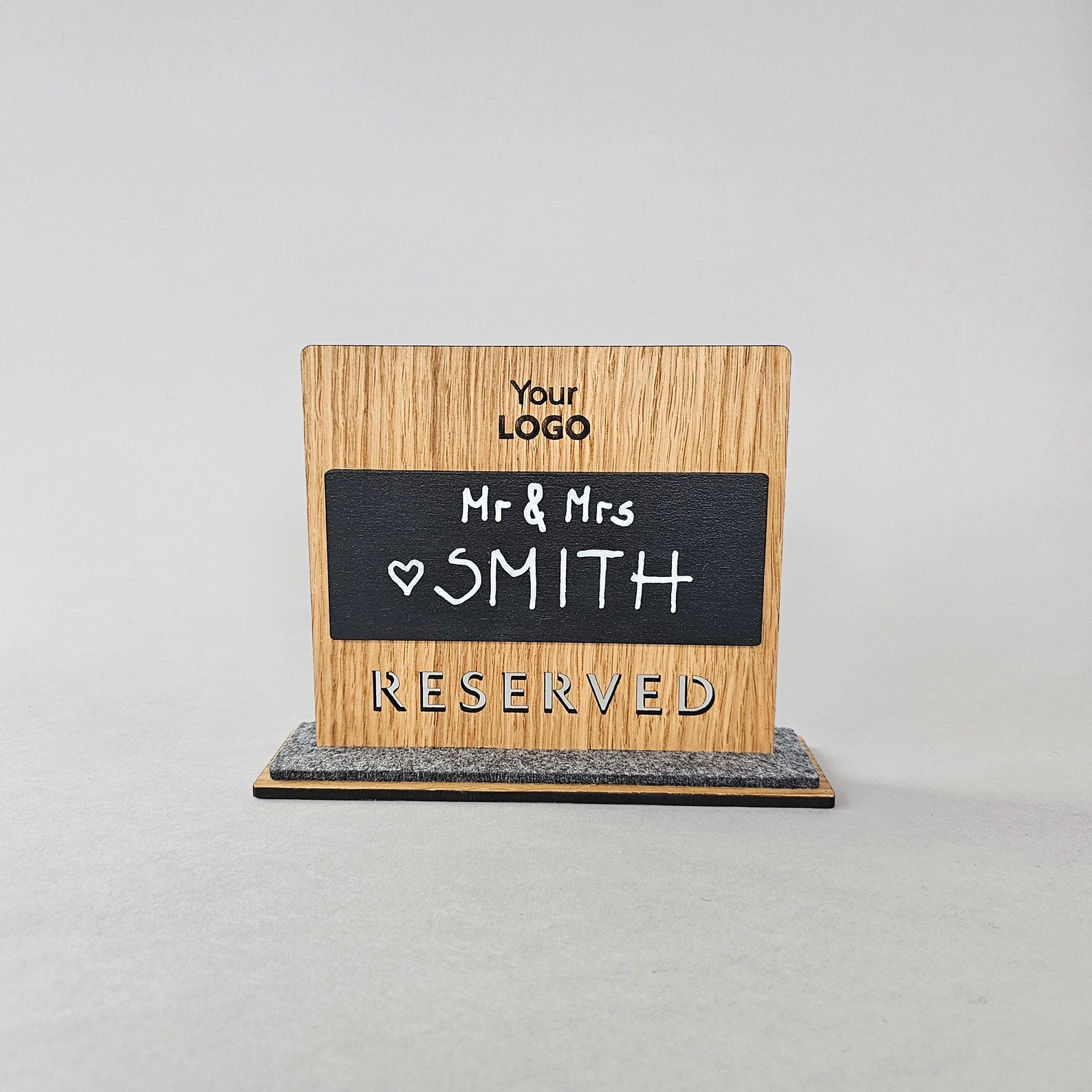 Wooden Chalkboard Tabletop Reserved Sign With Logo for Restaurants ...
