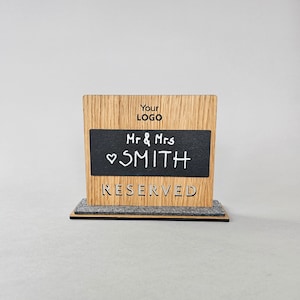 Wooden Chalkboard Tabletop Reserved Sign With Logo for Restaurants ...