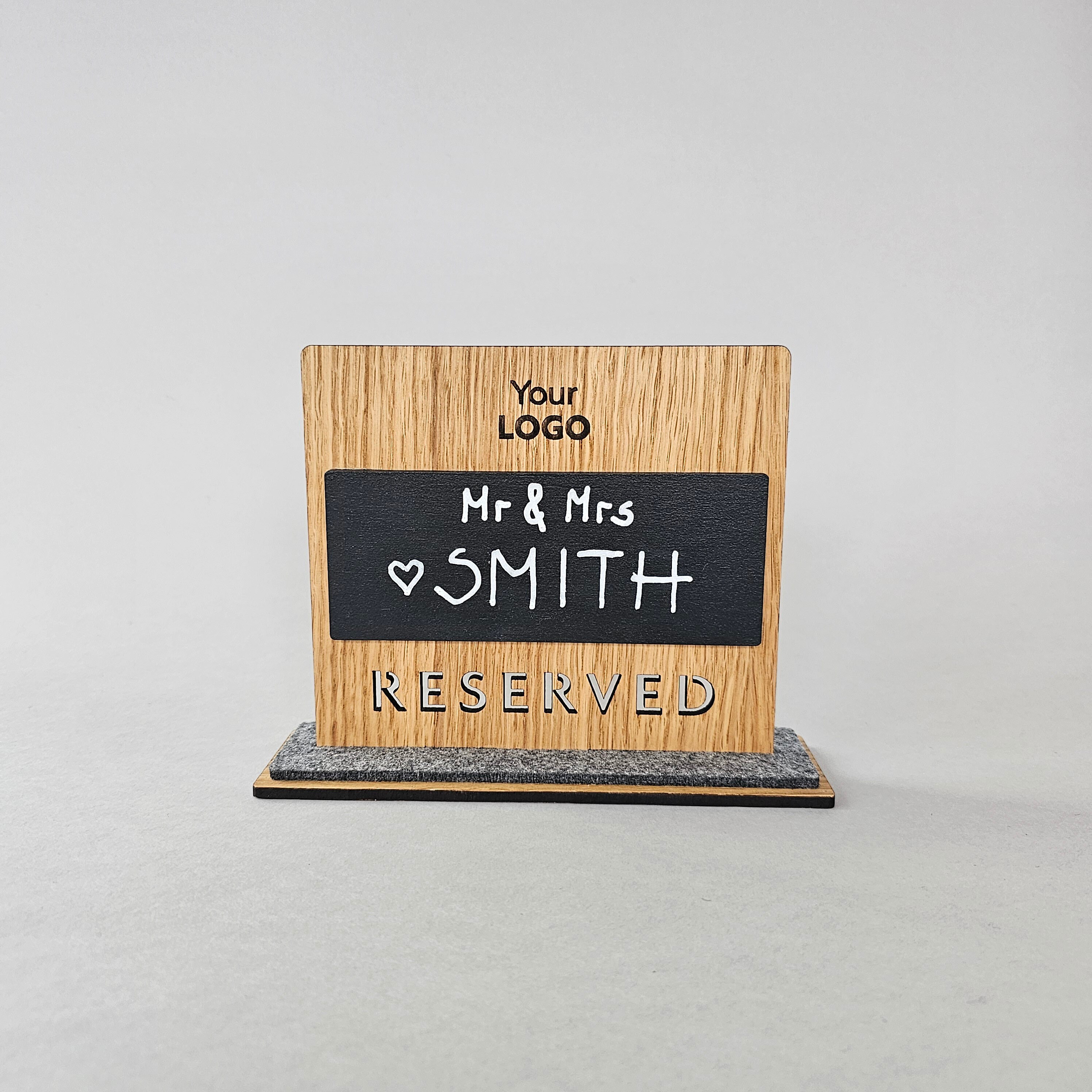 Wooden Chalkboard Tabletop Reserved Sign With Logo for Restaurants ...