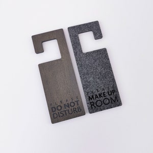 Gray Wood and Felt Door Sign for Hotel Minimalist Design - Etsy