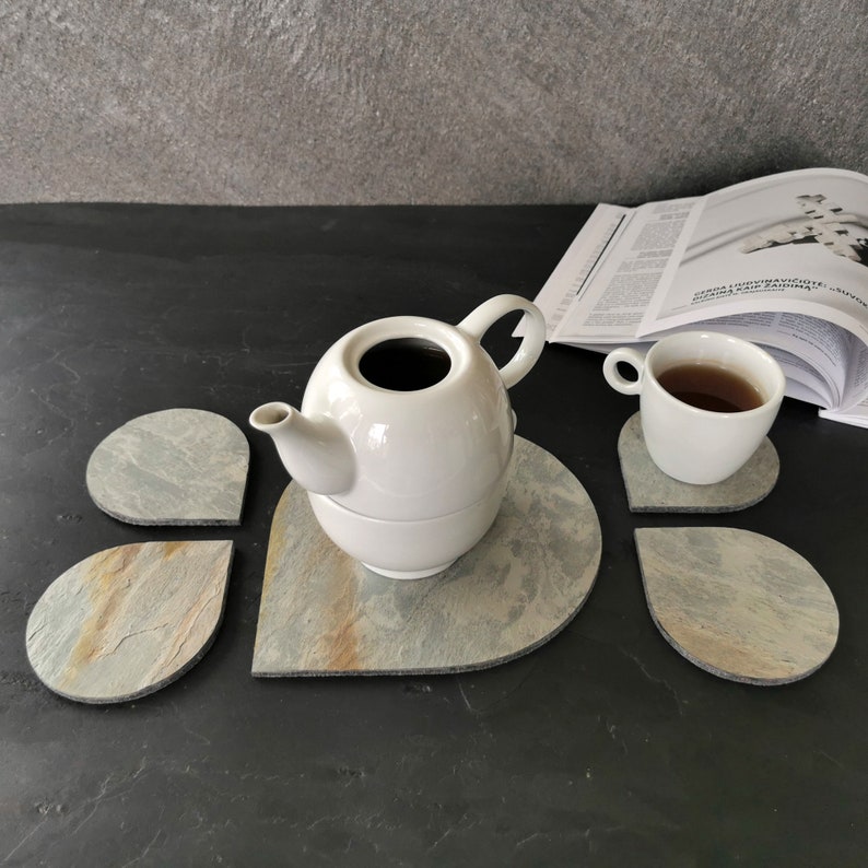 Light Gray Coasters Set, Farmhouse Table Decor, Beverage Coasters ...
