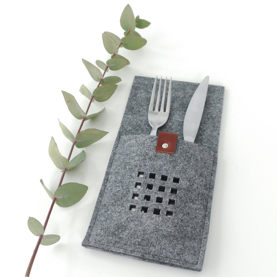 Felt Cutlery Holder, Pocket - Modern Restaurant, Cafe, Bistro, Cozy ...