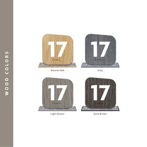 Modern Oak Wood Table Numbers for Horeca, Restaurant, Cafes, Handmade ...