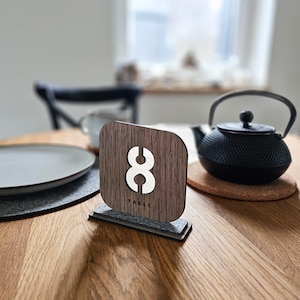 Modern Oak Wood Table Numbers for Horeca, Restaurant, Cafes, Handmade ...