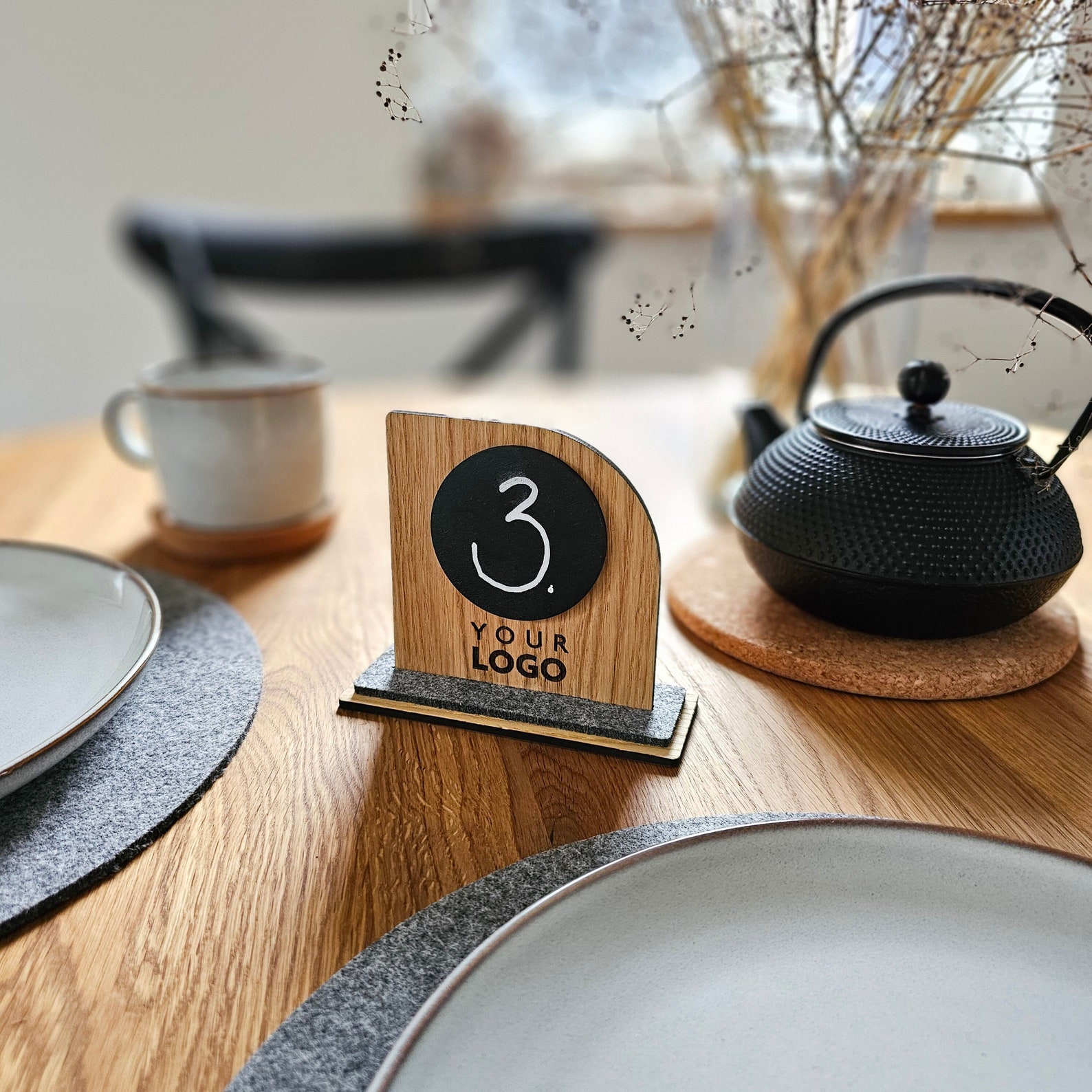 Wooden Chalkboard Table Number Sign for Restaurants, Cafes, Bars ...