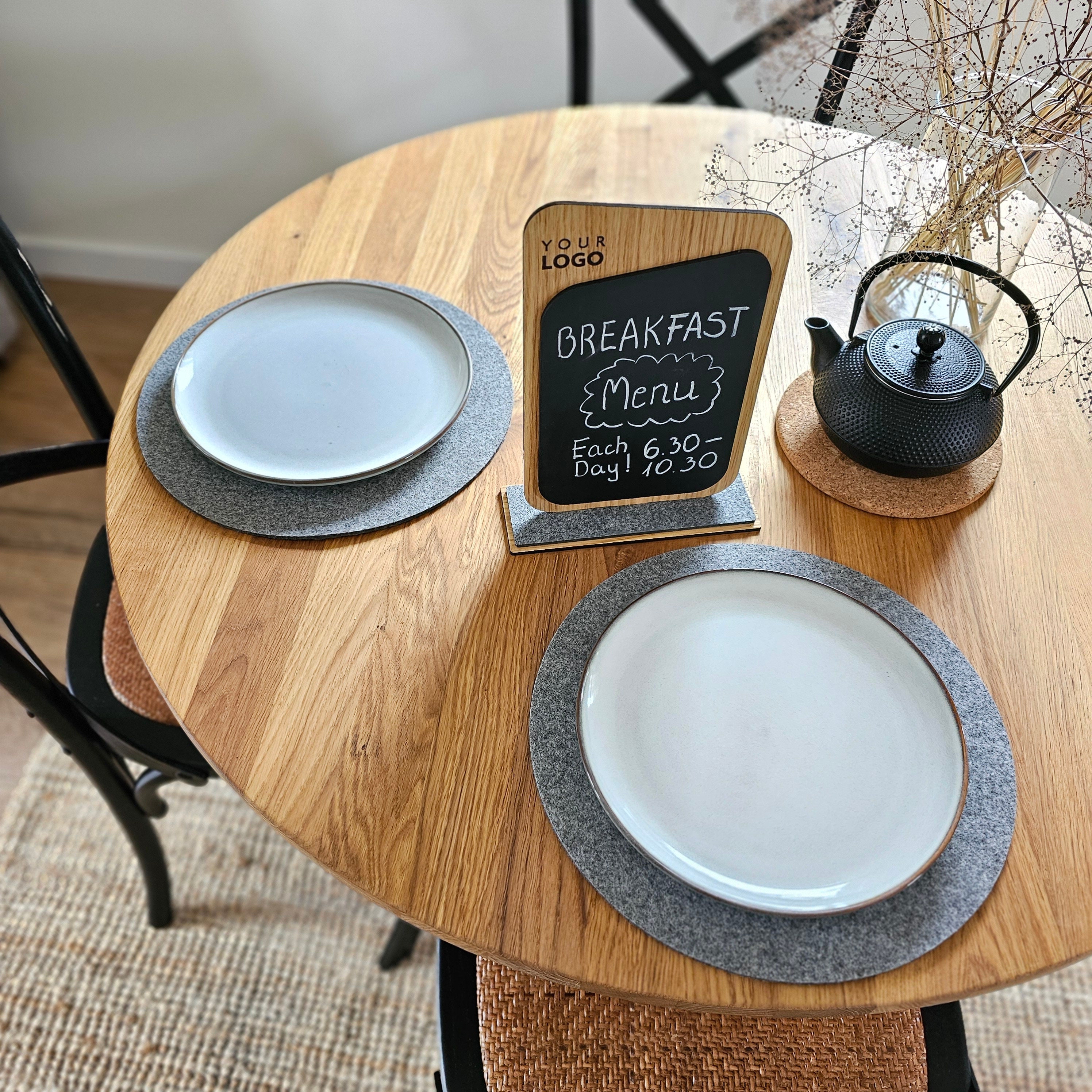 Wooden Tabletop Chalkboard, Erasable Restaurant Display, Coffee Bar ...