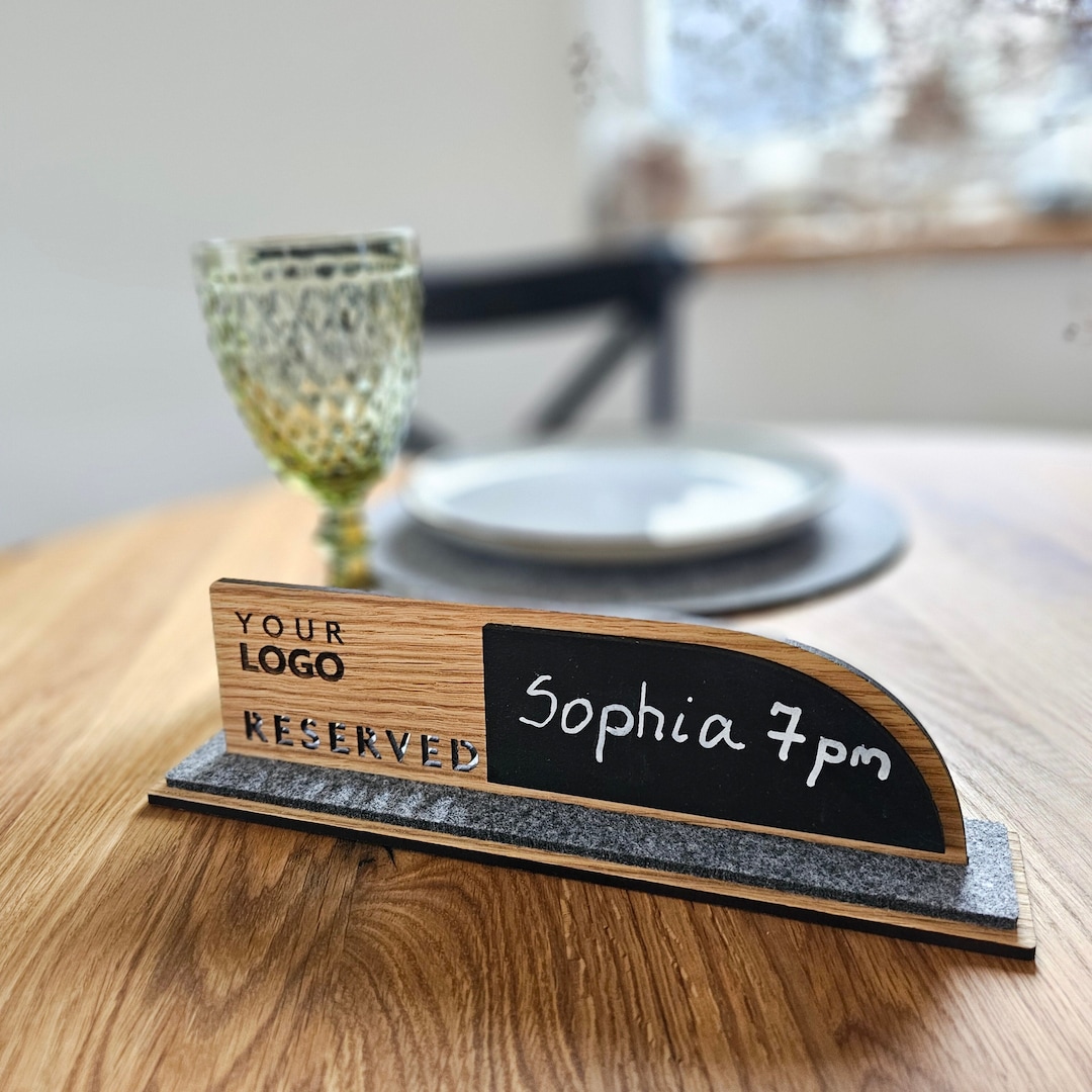 Personalized Wooden Table Reserved Chalkboard Sign for Restaurants ...