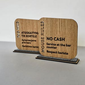 Personalized Reserved Sign for Restaurants and Bars, Custom Wooden ...