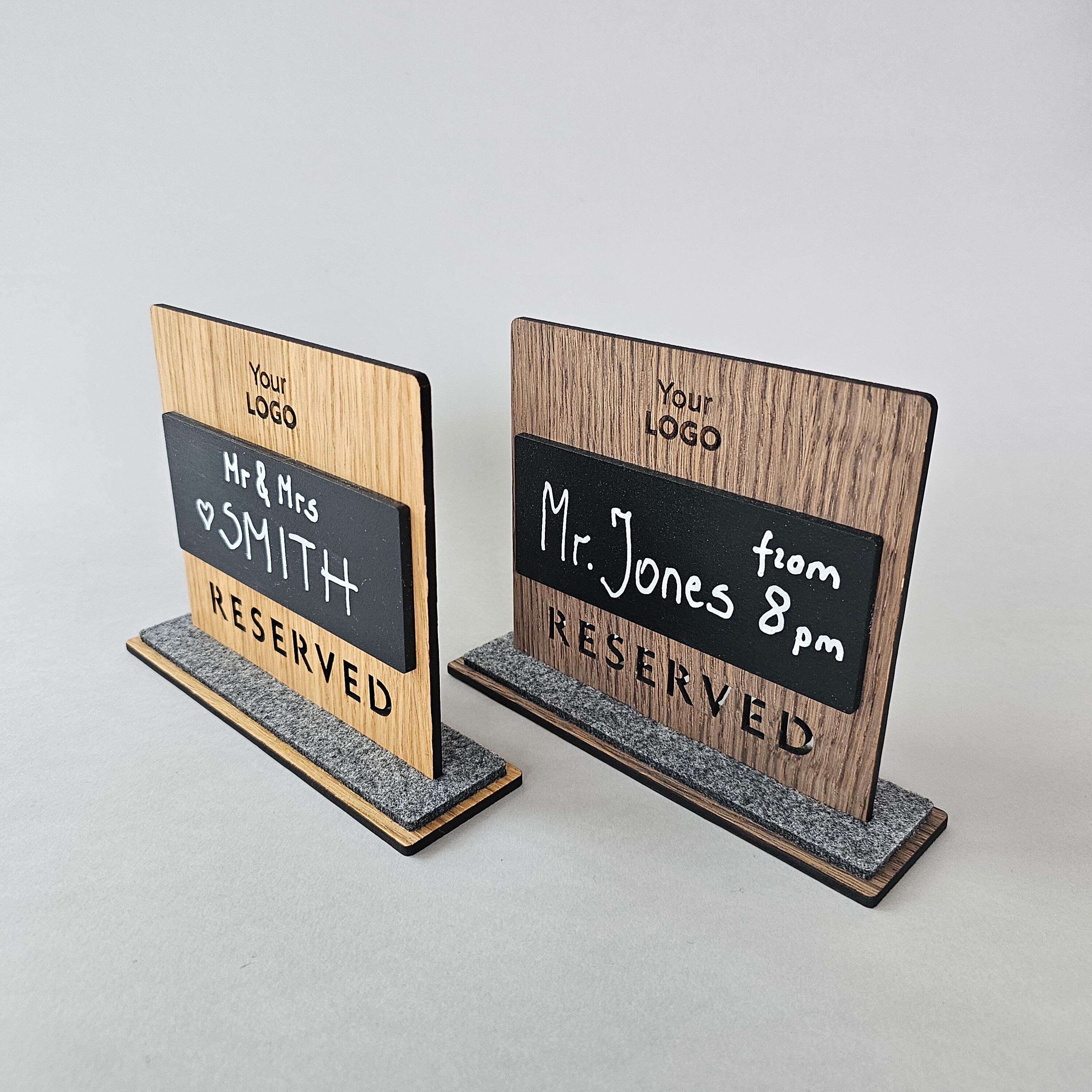 Wooden Chalkboard Tabletop Reserved Sign With Logo for Restaurants ...