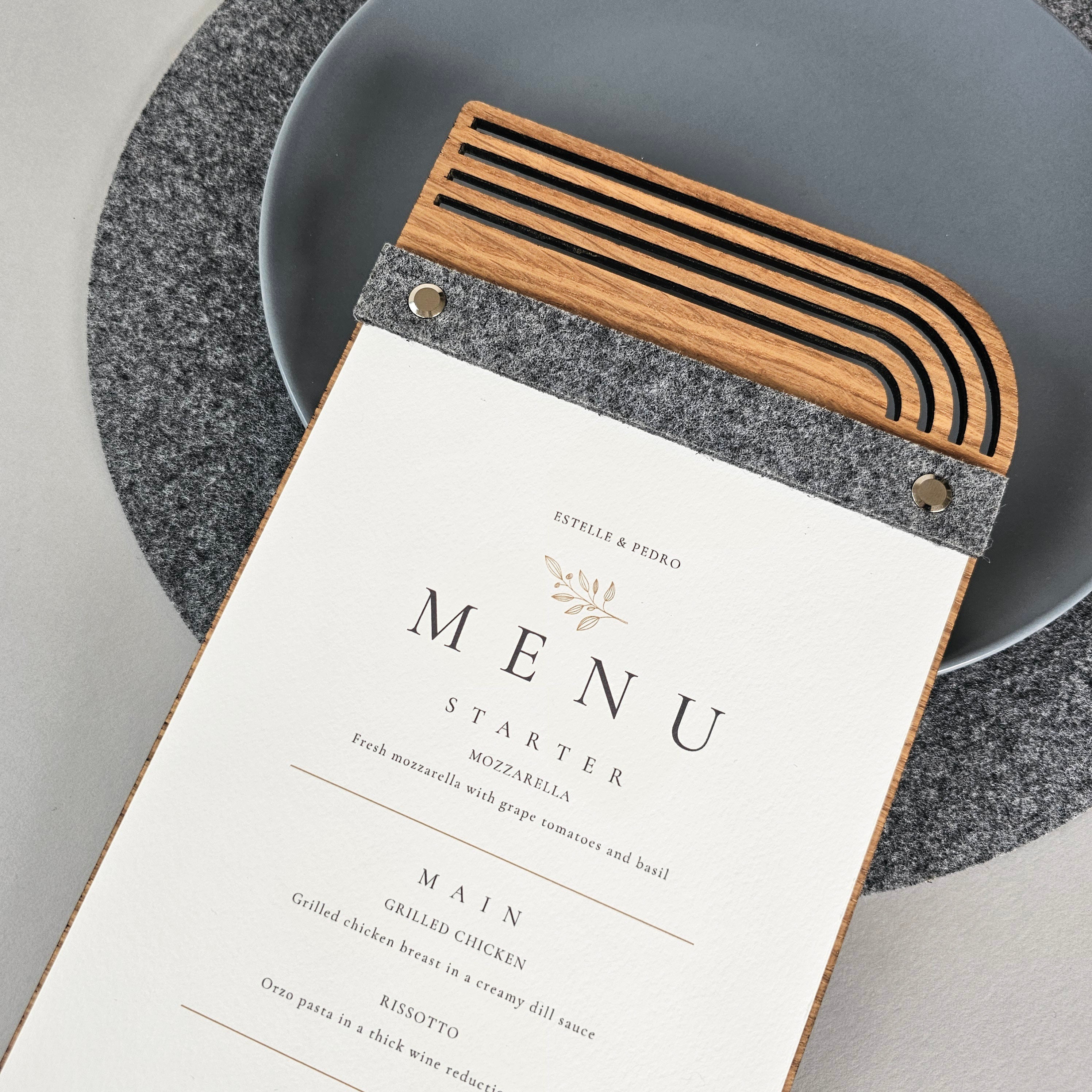 Custom Wooden Menu Holder for Restaurants, Table Menu With Engraved ...