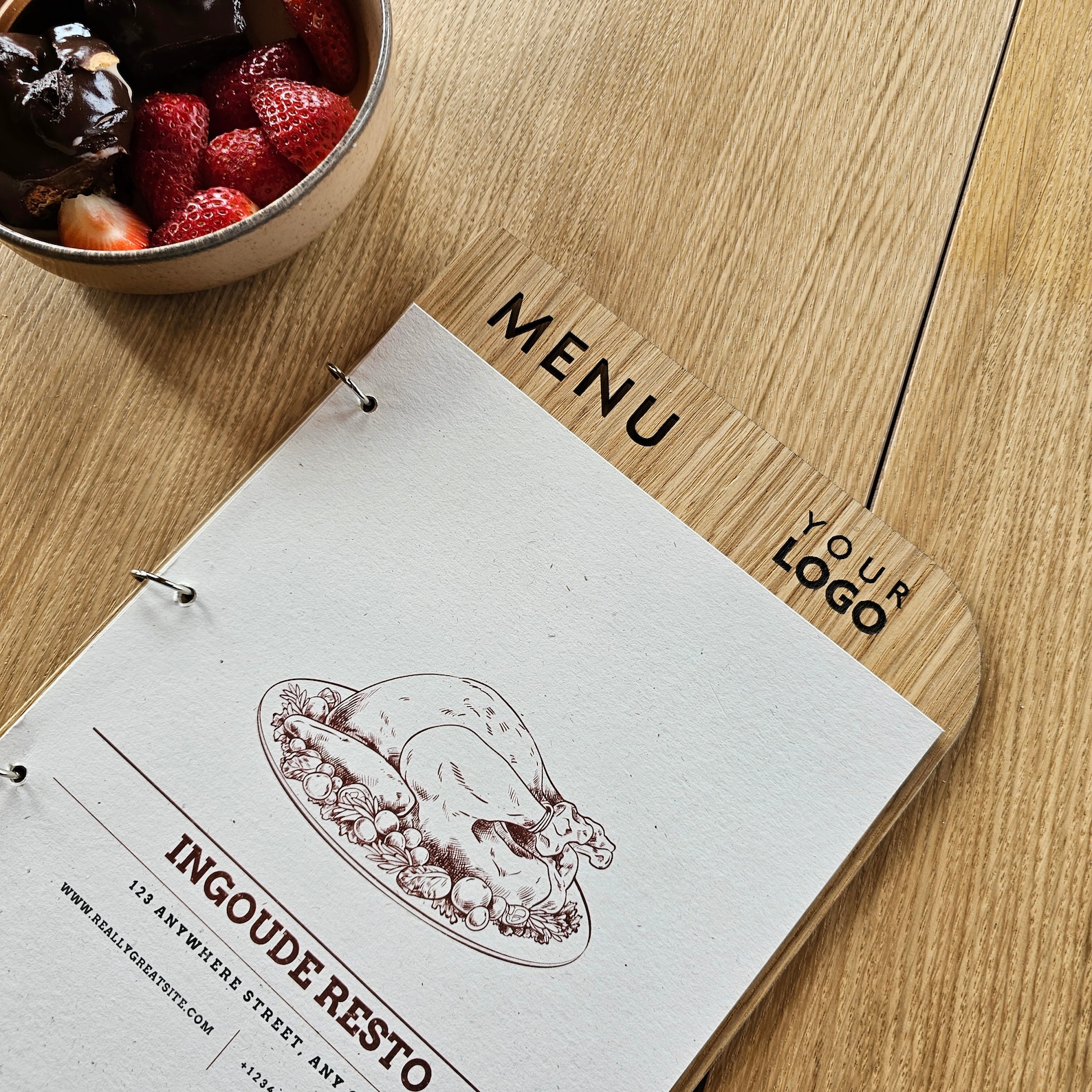 A4/A5 Size Wooden Menu Holder for Horeca (hotels, Restaurants, Cafe ...