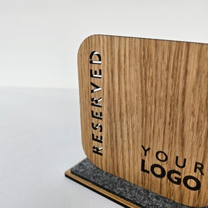 Personalized Reserved Table Sign With Logo, Wooden Restaurant Decor ...