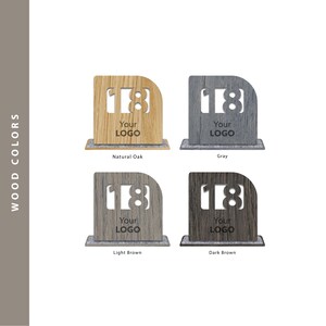 Number Sign With Logo, Wood Wedding Table Number, Rustic Table Numbers ...