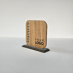 Personalized Reserved Table Sign With Logo, Wooden Restaurant Decor ...