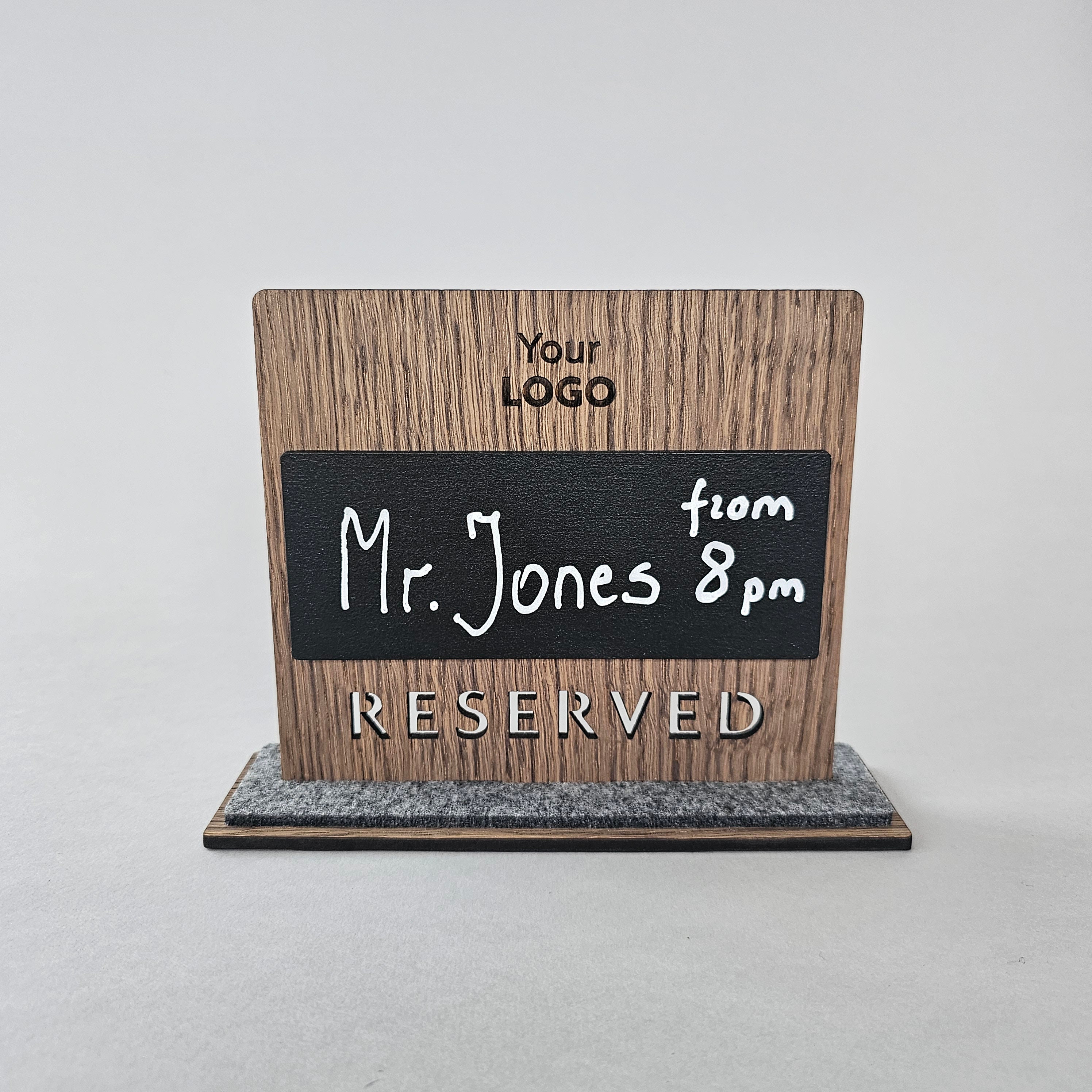 Wooden Chalkboard Tabletop Reserved Sign With Logo for Restaurants ...