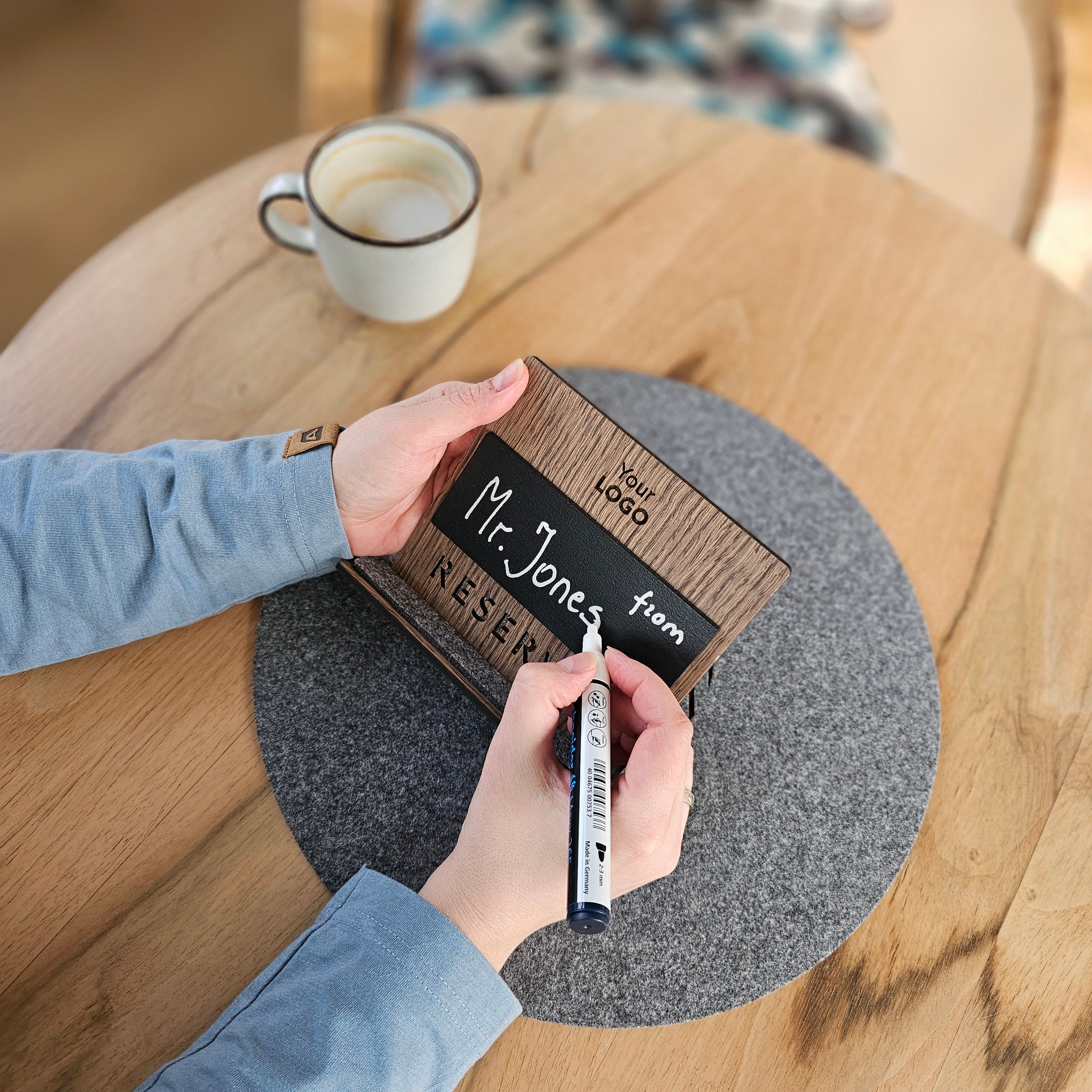 Wooden Chalkboard Tabletop Reserved Sign With Logo for Restaurants ...