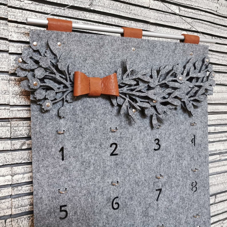 Christmas Advent Calendar, Big Gray Felt Christmas Calendar, Minimalist ...