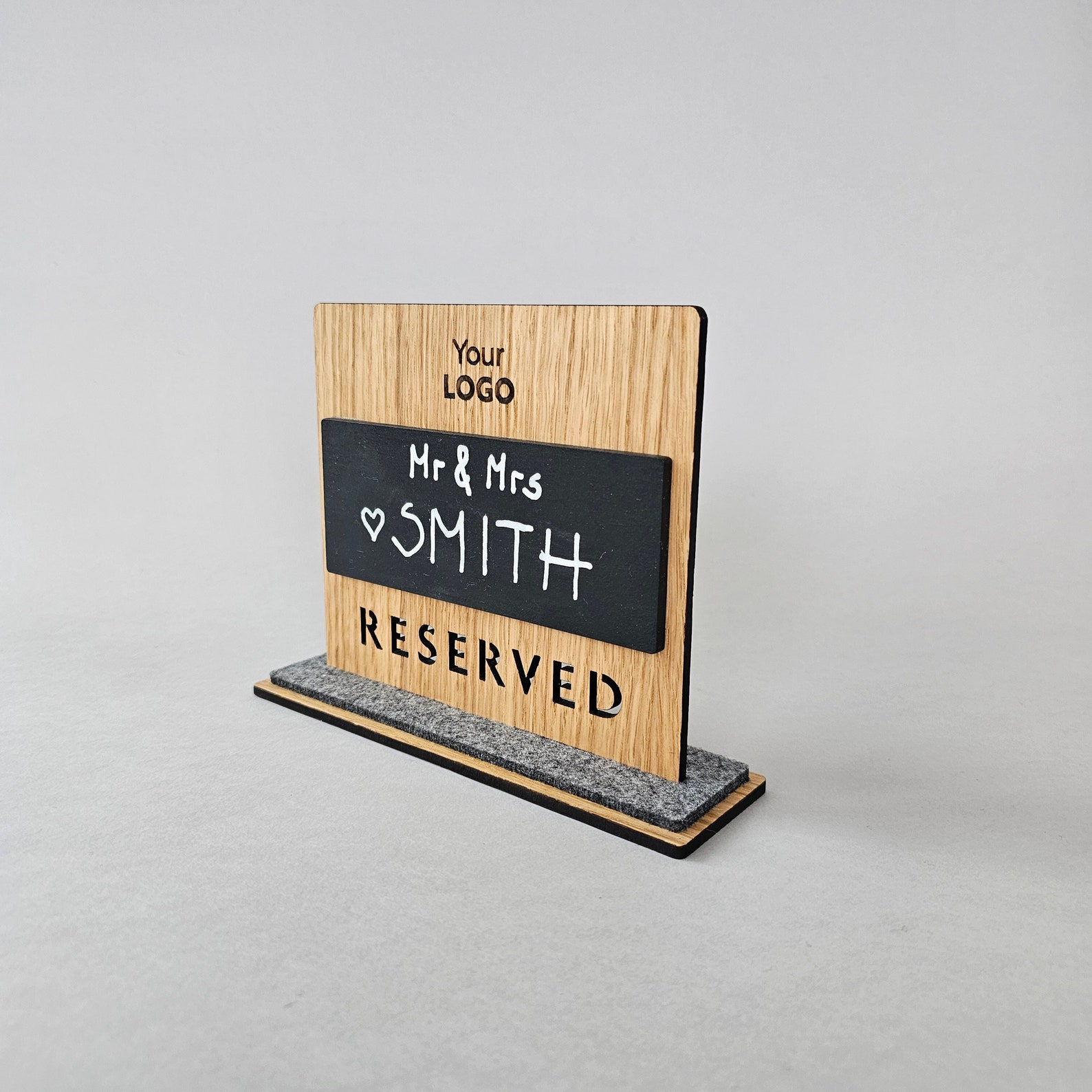 Wooden Chalkboard Tabletop Reserved Sign With Logo for Restaurants ...