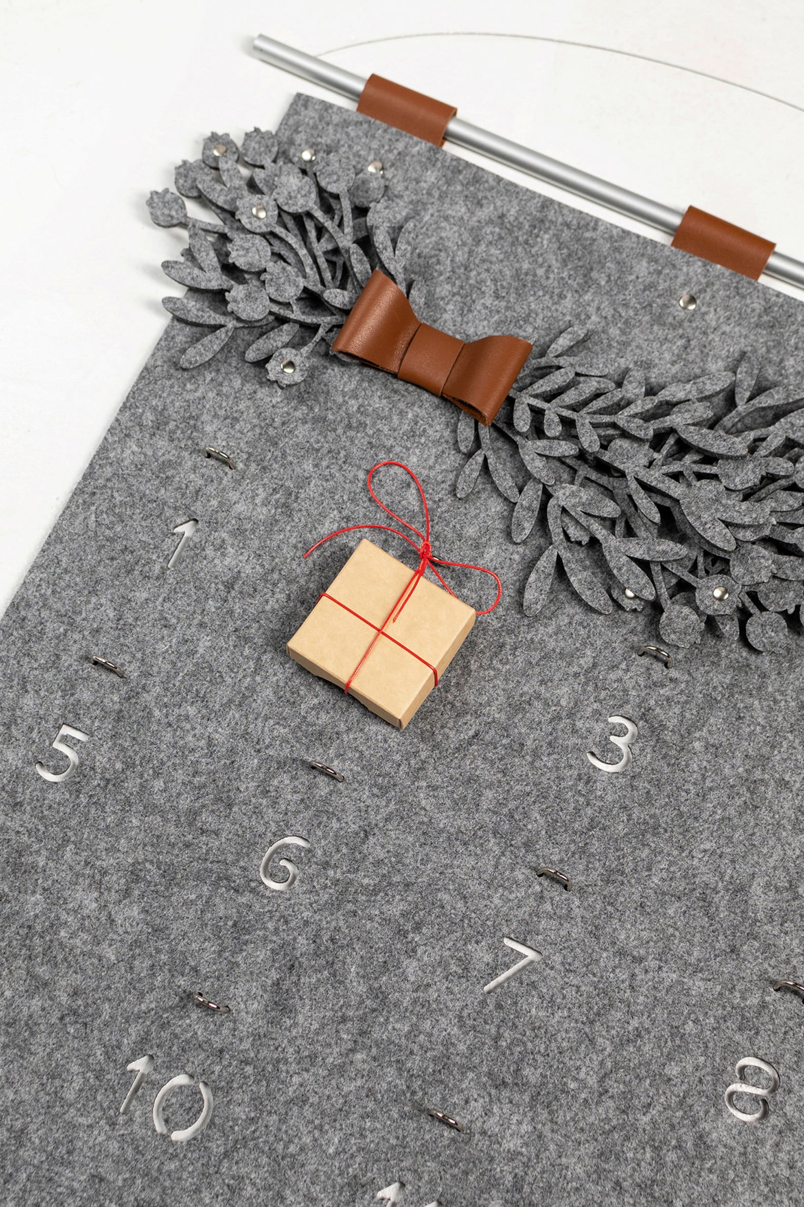 Christmas Advent Calendar, Big Gray Felt Christmas Calendar, Minimalist ...