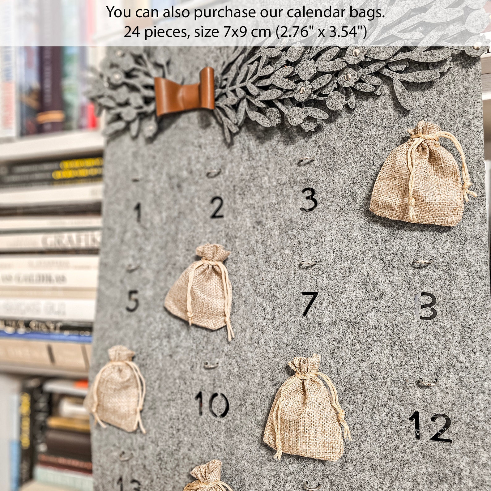 Christmas Advent Calendar, Big Gray Felt Christmas Calendar, Minimalist ...