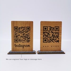 Wooden QR Code Sign Restaurant, Bar, Cafe Supplies, Custom Made QR Code ...