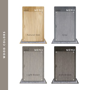A5 Size Wood and Acrylic Menu Stand, Tabletop Menu, Menu With Logo ...