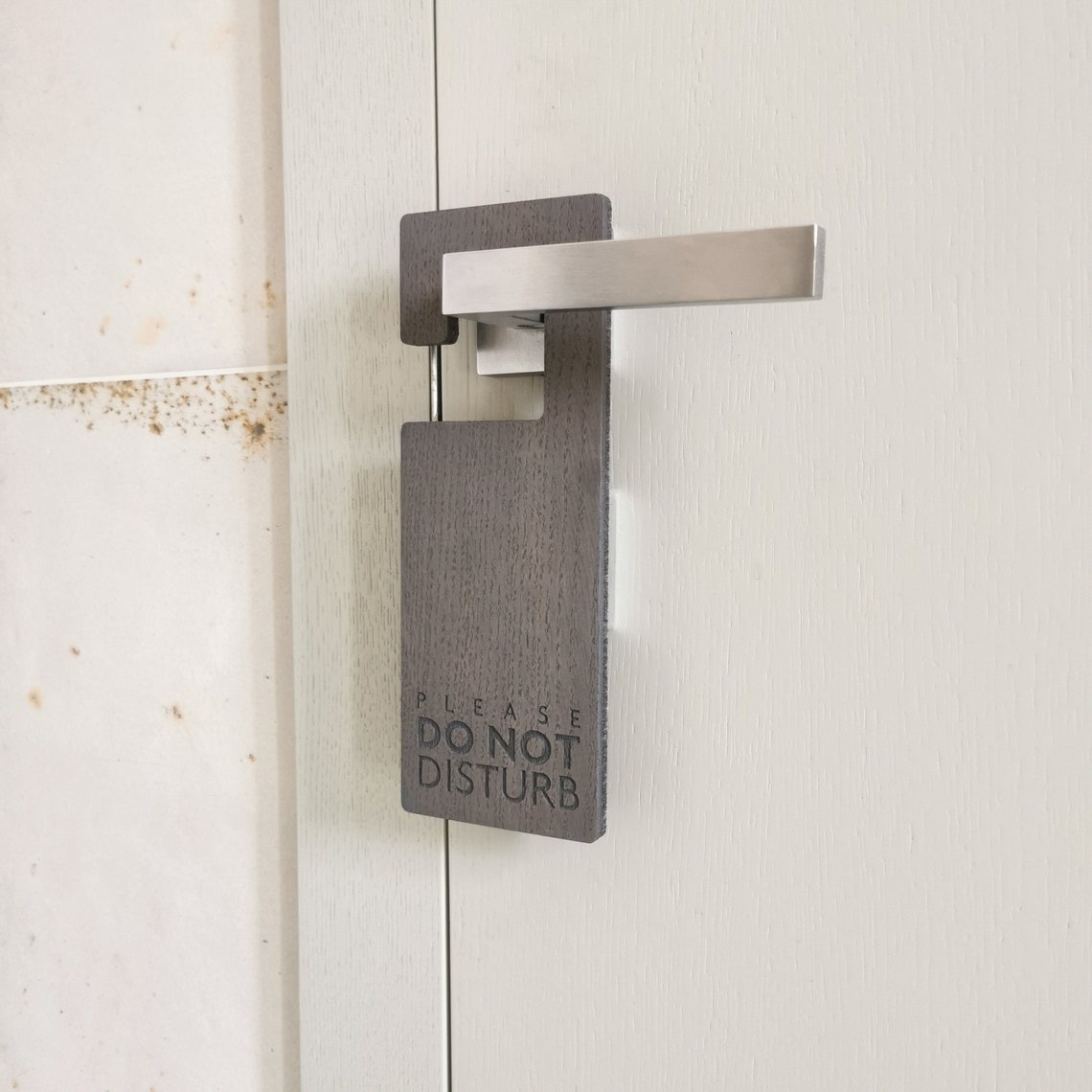 Gray Wood and Felt Door Sign for Hotel Minimalist Design - Etsy