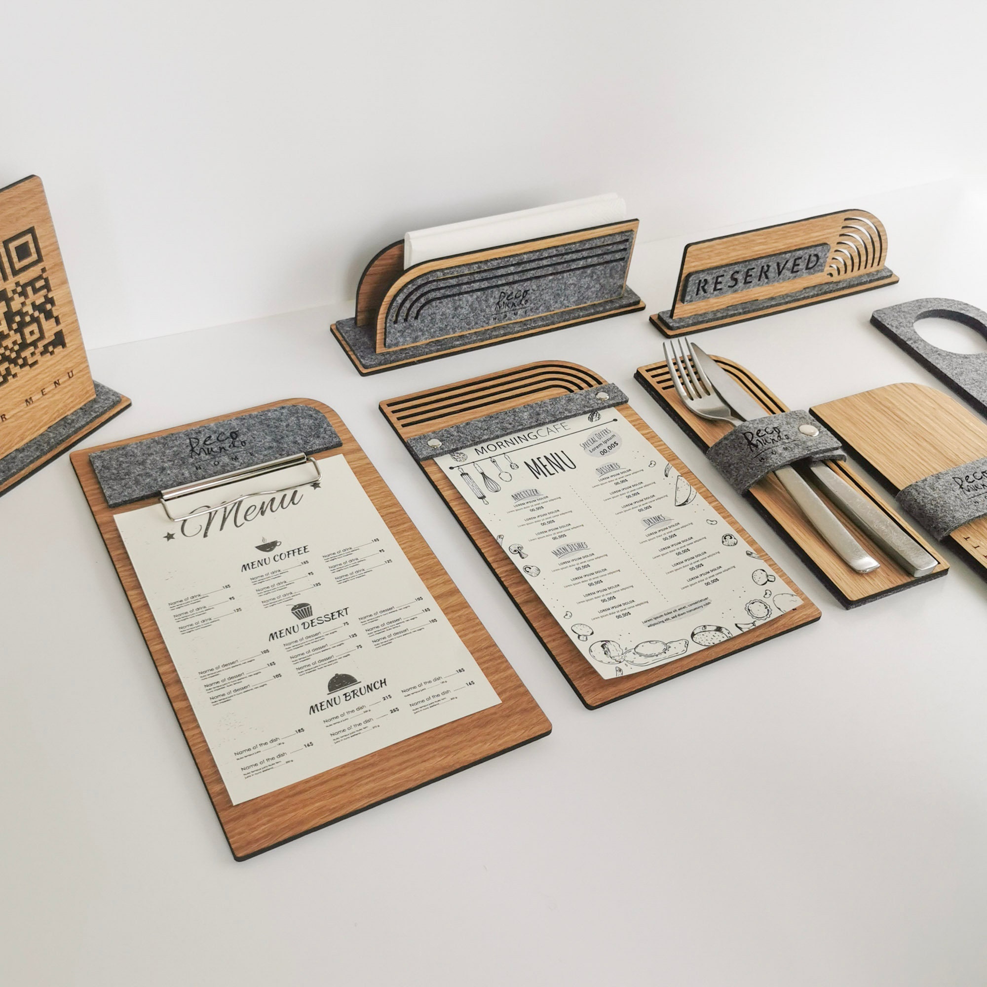 Custom Wooden Menu Holder for Restaurants, Table Menu With Engraved ...