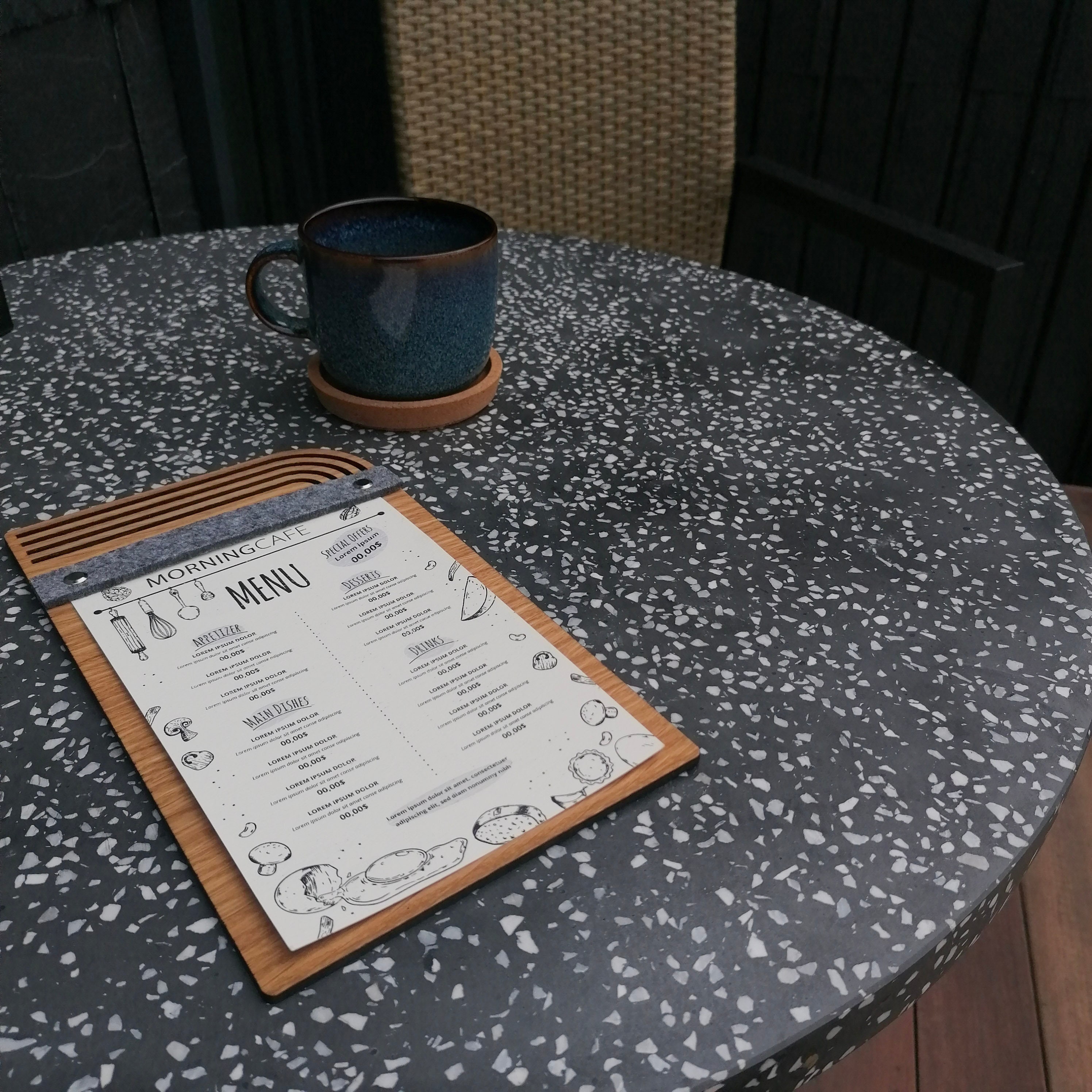 Custom Wooden Menu Holder for Restaurants, Table Menu With Engraved ...