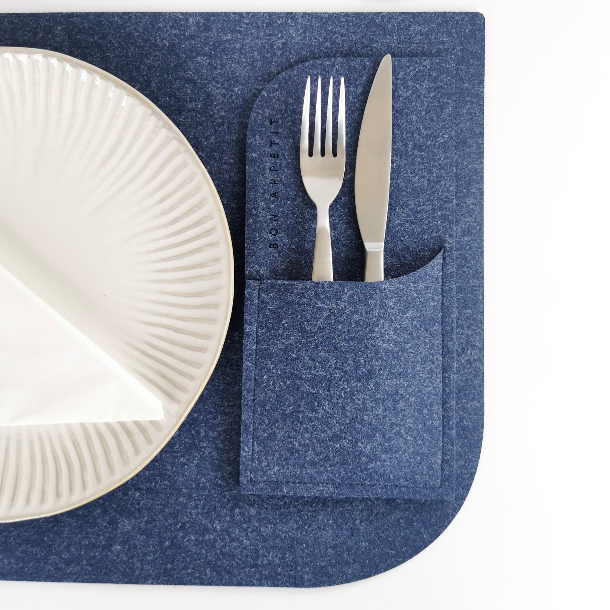 Felt Cutlery Holder With Engraved 'bon Appetit' - Etsy