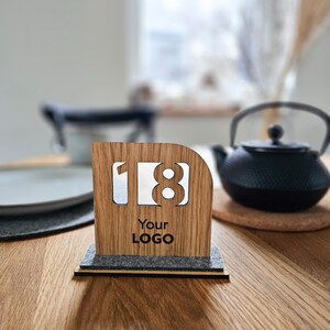 Number Sign With Logo, Wood Wedding Table Number, Rustic Table Numbers ...
