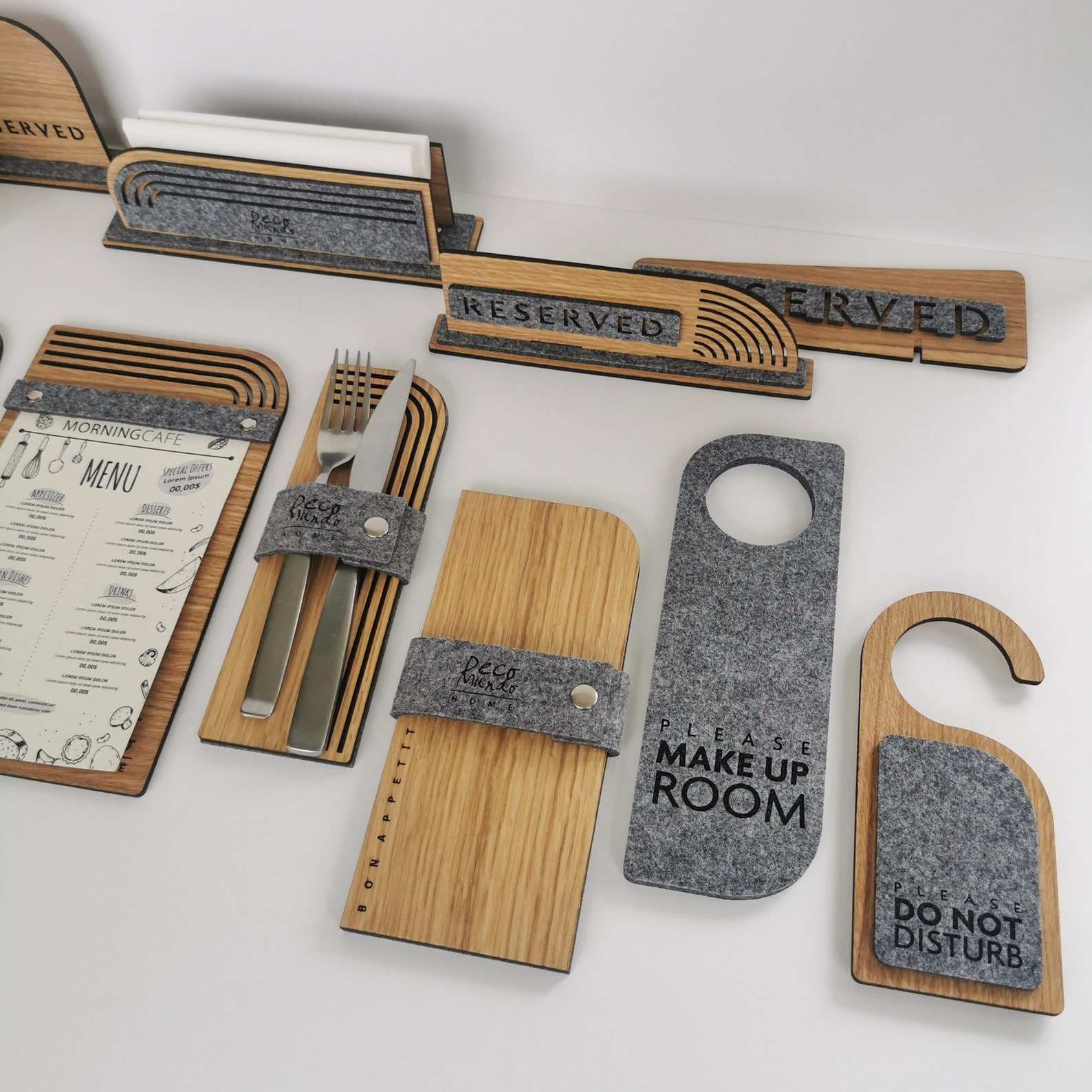 Wood and Felt Door Sign for Hotel Minimalist Design With - Etsy