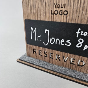 Wooden Chalkboard Tabletop Reserved Sign With Logo for Restaurants ...