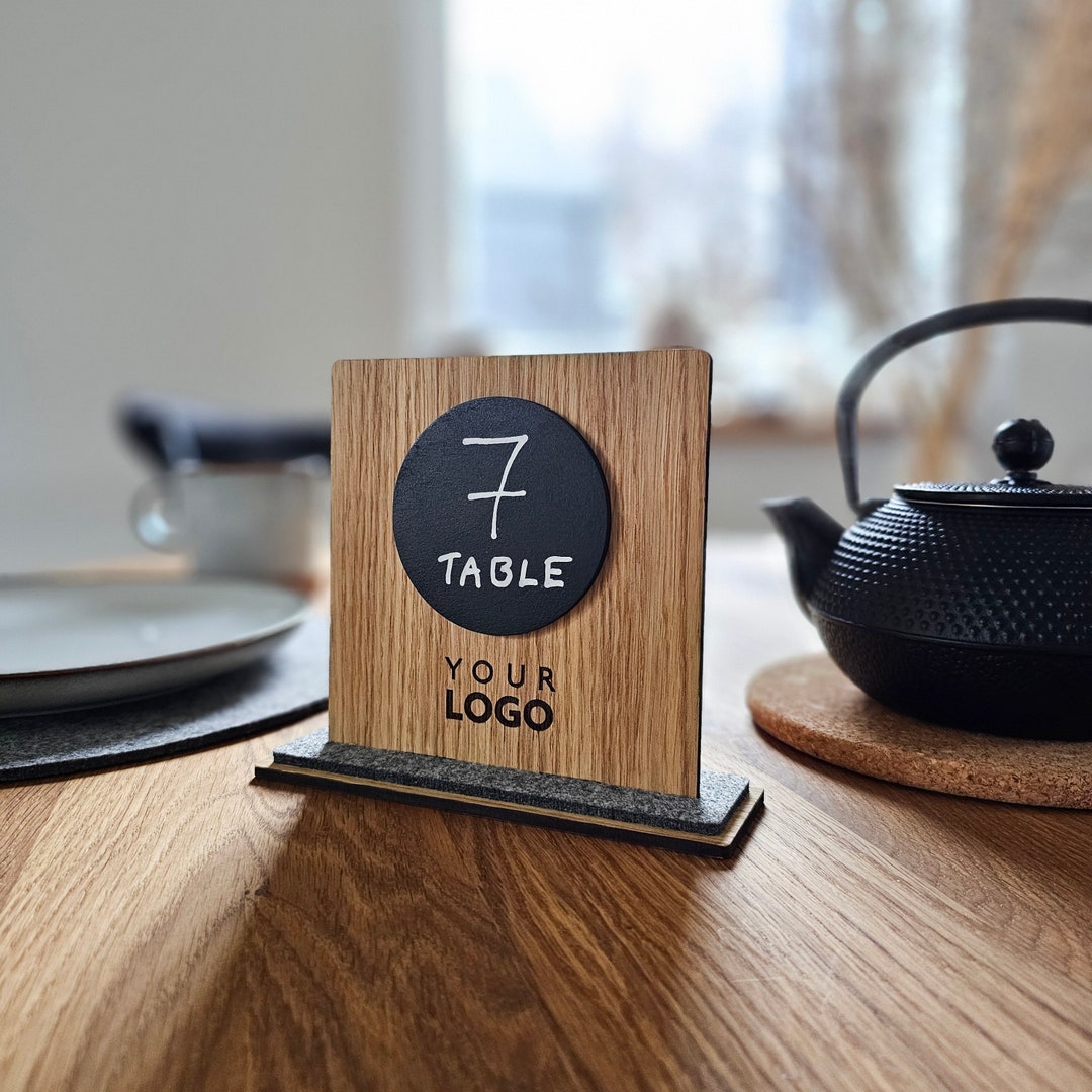 Customizable Wooden Table Number and Reserved Chalkboard Sign for ...