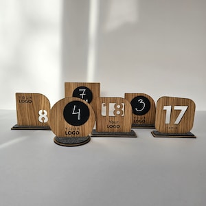 Customizable Wooden Table Number and Reserved Chalkboard Sign for ...