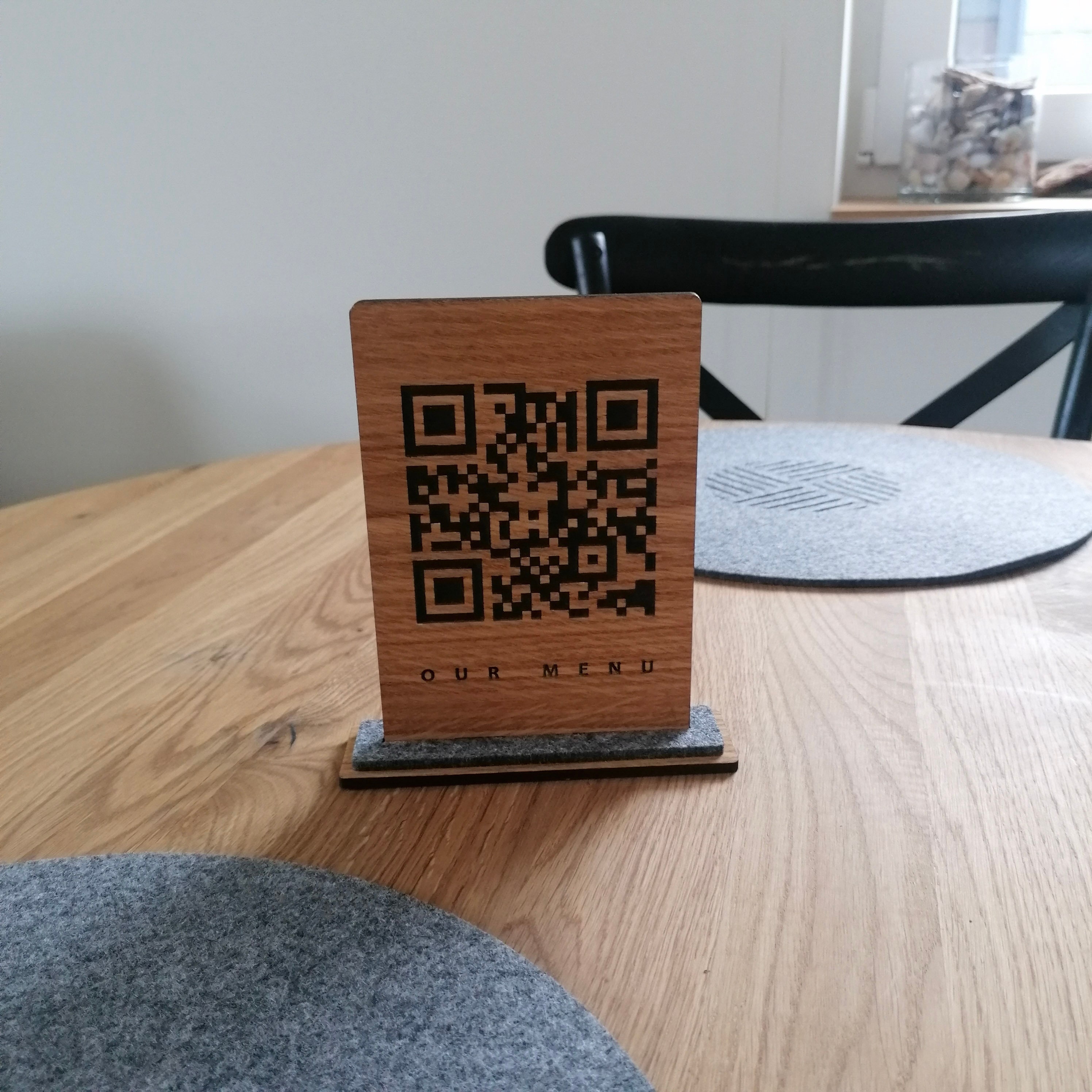 Wooden QR Code Sign Restaurant, Bar, Cafe Supplies, Custom Made QR Code ...