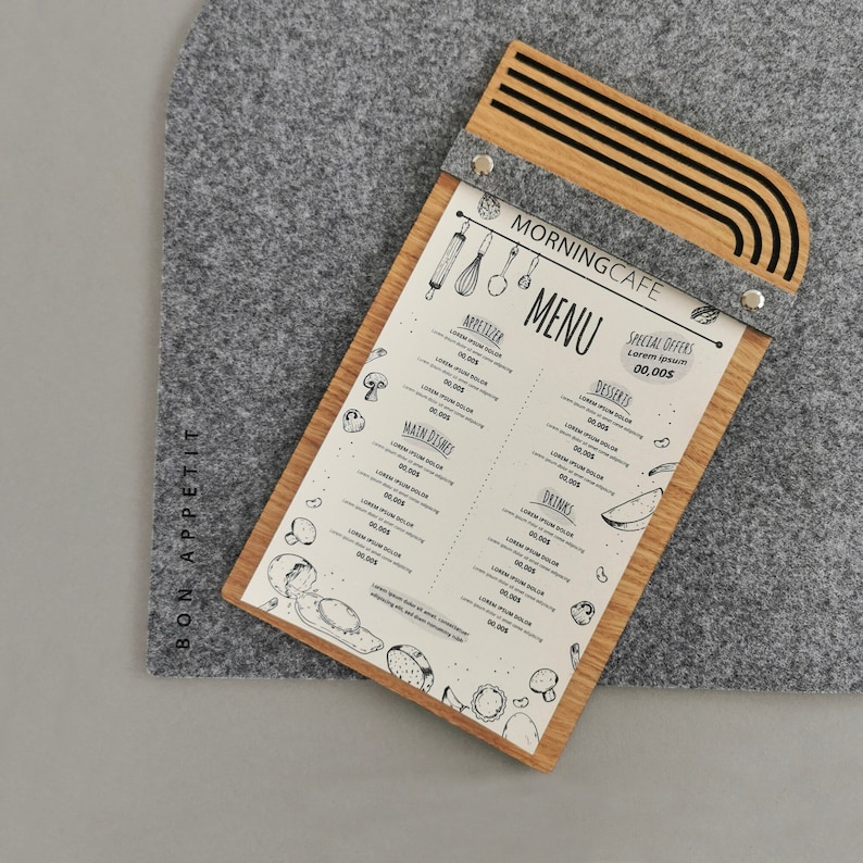 Custom Wooden Menu Holder for Restaurants / Engraved Table - Etsy
