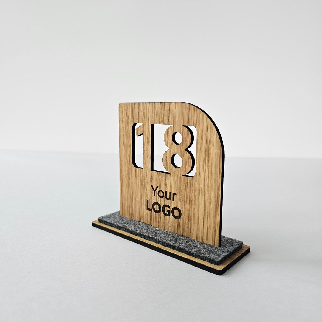 Number Sign With Logo, Wood Wedding Table Number, Rustic Table Numbers ...