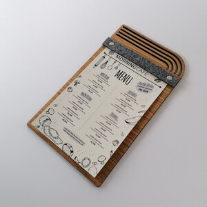 Custom Wooden Menu Holder for Restaurants / Engraved Table - Etsy