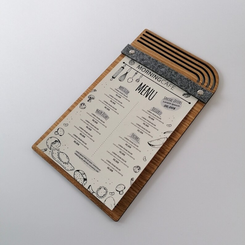 Custom Wooden Menu Holder for Restaurants / Engraved Table - Etsy