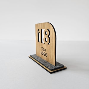 Number Sign With Logo, Wood Wedding Table Number, Rustic Table Numbers ...