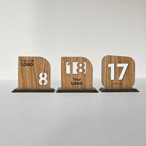 Number Sign With Logo, Wood Wedding Table Number, Rustic Table Numbers ...