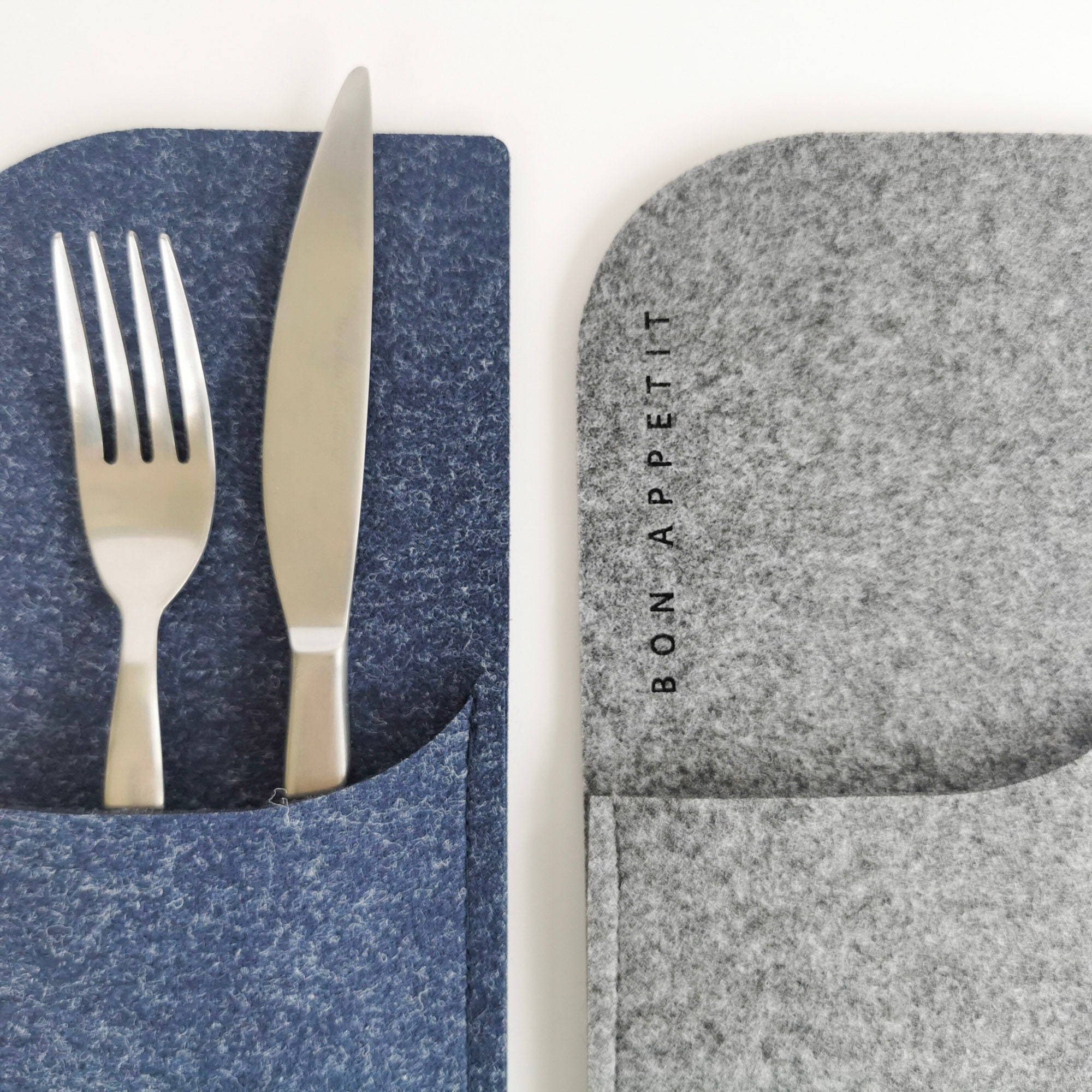 Felt Cutlery Holder With Engraved 'bon Appetit' - Etsy