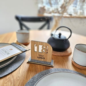 Number Sign With Logo, Wood Wedding Table Number, Rustic Table Numbers ...