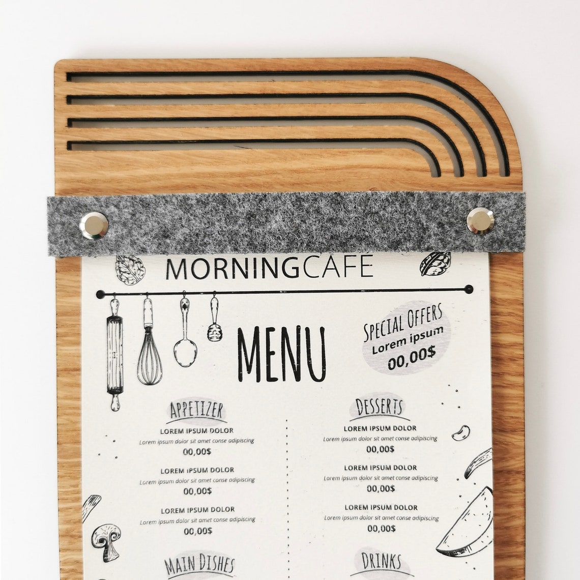 Custom Wooden Menu Holder for Restaurants / Engraved Table - Etsy